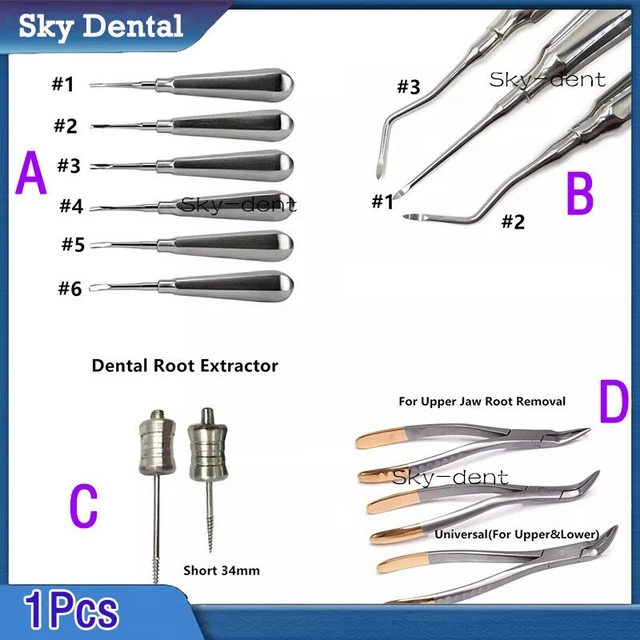 DENTAL TOOTH EXTRACTION Forceps Pliers Elevator Apical Root Tip ...
