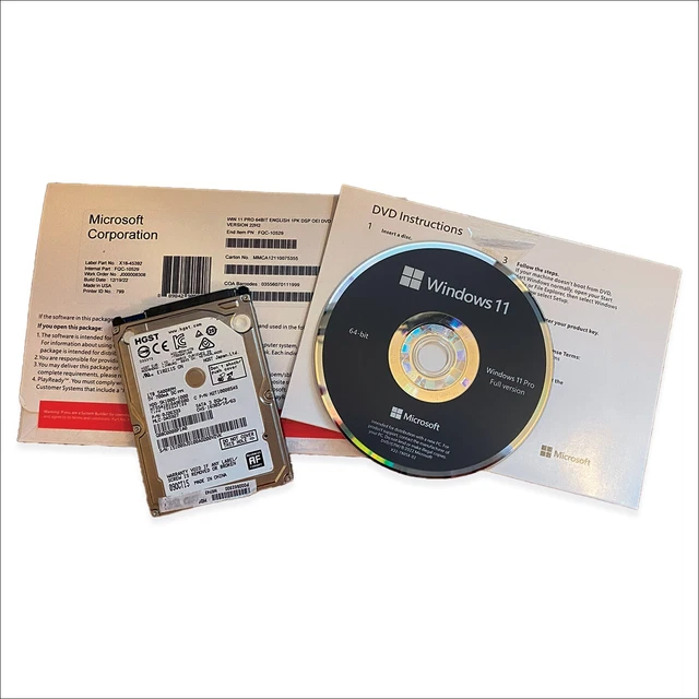 MICROSOFT WINDOWS 11 Pro 64 Bit Genuine DVD Key FQC-10528 Factory ...