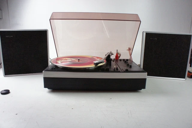 PHILIPS 661 PLATTENSPIELER Stereo Anlage Vintage Turntable mit Boxen ...