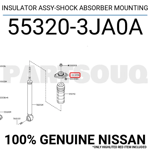 553203JA0A GENUINE NISSAN INSULATOR ASSY-SHOCK ABSORBER MOUNTING 55320 ...