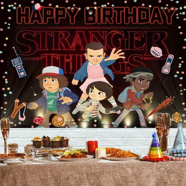 STRANGER THINGS HAPPY Birthday Backdrop Banner Background for Boys 7 ...