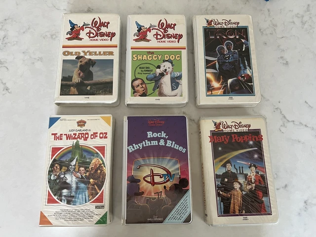 1980S DISNEY VHS Lot - The Shaggy Dog, Old Yeller, Tron, Marry Popping ...