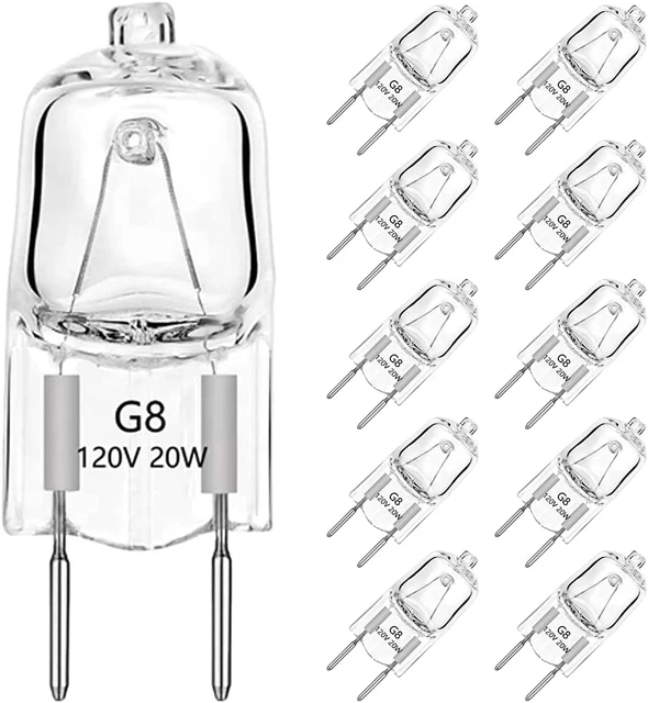 10PCS G8 HALOGEN Bulb Light 20Watt 120Volt Base Bi-Pin Bulbs Lampe Warm ...