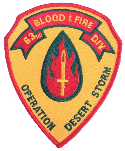 US ARMY OPERATION Desert Storm 63rd ID Blood and Fire Uniform patch ...