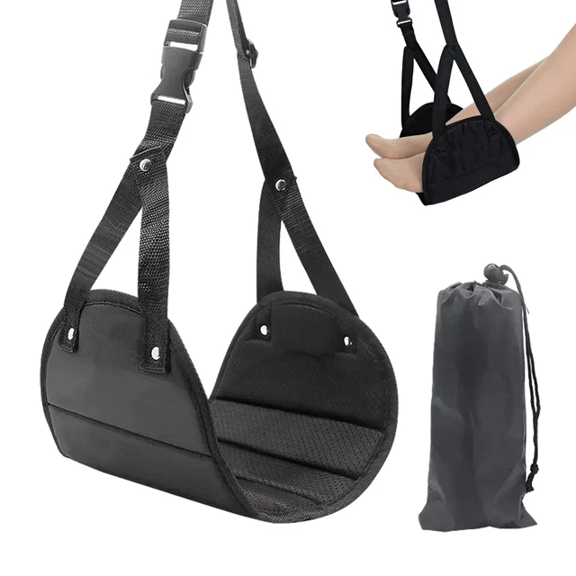 TRAVEL FOOT REST Footrest Leg Pillow Airplane Flight Foam Cushion Sling ...