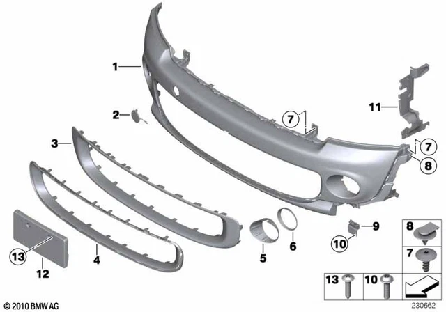 MINI GENUINE FRONT Bumper Panel Primed Replacement Spare Part ...