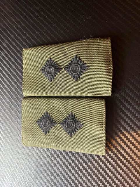 OLIVE GREEN RANK Badges Officers Green Rank Slides Olive Black Thread ...