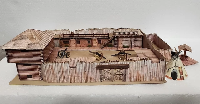 CUSTOM HO SCALE Western Army Fort - Papercraft & balsa diorama 12" x 7 ...