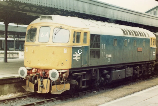 BRITISH RAILWAY B.R Photograph Class 33 - 33008 Bristol Temple Meads 30 ...