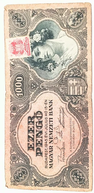 HUNGARY 1000 PENGO 1945 Banknote With Stamp Nice !!! $14.46 - PicClick CA