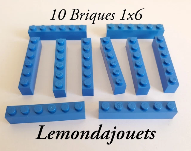 LOT DE 10 x Pièces Lego 3009 Brick 1x6 Bleu Blue Brique 6x1 EUR 2,00 ...