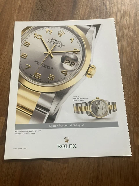 ORIGINAL ROLEX OYSTER Datejust Watch Frame Ready Magazine Advert Man ...