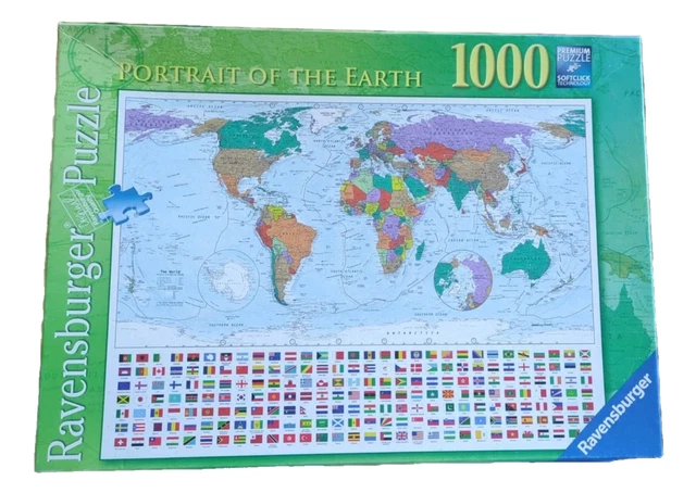 RAVENSBURGER 1000 PIECE World Map Puzzle “Portrait of the Earth ...