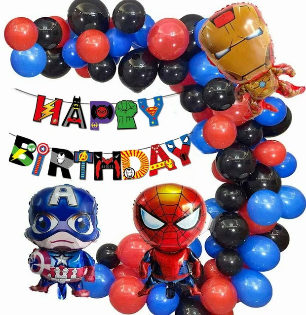 MARVEL AVENGERS PARTY Decoration Banner Boy Birthday Superhero Balloon ...