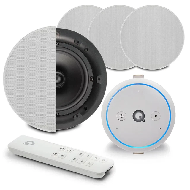 Q ACOUSTICS E300A Voice Controlled Smart Audio Ceiling Speaker System ...
