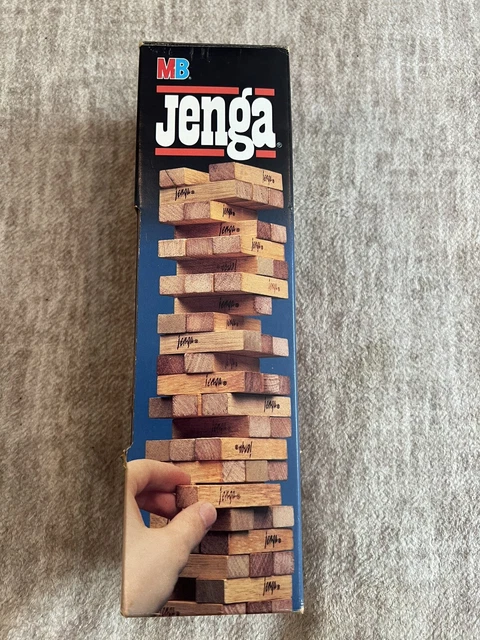ORIGINAL VINTAGE 1986 Jenga MB Game Wood Blocks Made in USA Amazing ...