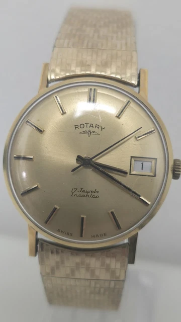VINTAGE ROTARY 17 Jewels Incabloc Swiss Made Watch £9.99 - PicClick UK