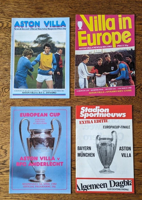COLLECTION OF ASTON Villa football programmes including 1982 European ...
