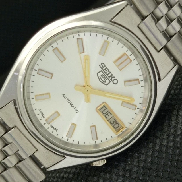 GENUINE VINTAGE SEIKO 5 AUTO 7009A JAPAN MENS D/D SILVER WATCH 597 ...
