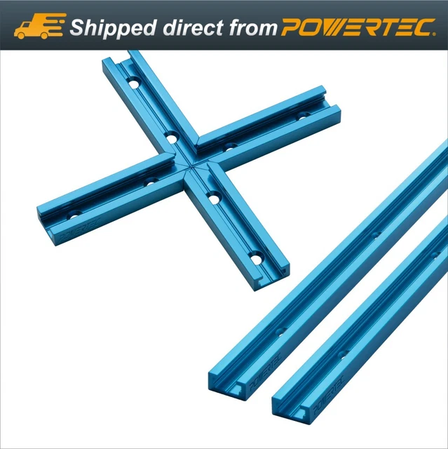 POWERTEC 71712 36 Inch Double-Cut Profile Universal T-Track w ...