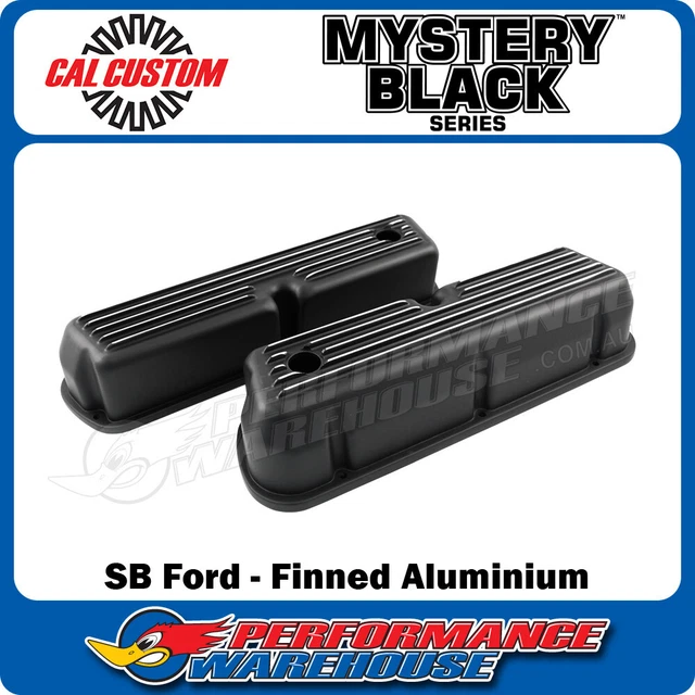 SB FORD WINDSOR Finned Aluminium Valve Covers Tall Cal Custom 289 302 ...