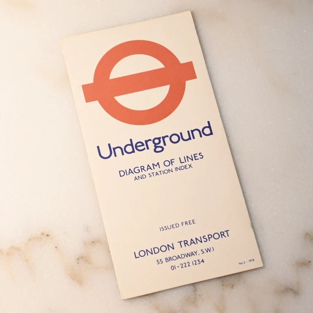 LONDON UNDERGROUND TUBE Map No.2 1978 (Ref 278/1233M/1,000,000) £12.00 ...