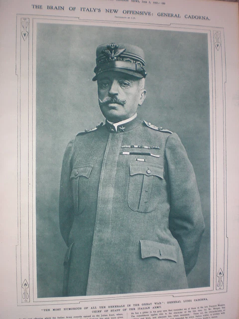 PHOTO ARTICLE ITALY Chief of Army General Luigi Cadorna 1917 WW1 EUR 11 ...