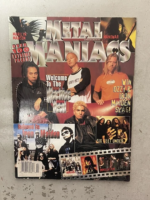 METAL MANIACS (OCT 1999) Machine Head/Manowar/Lemmy/Iron Maiden/WASP ...