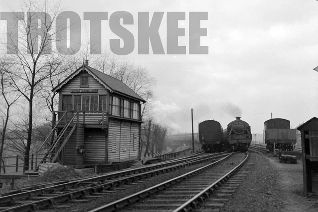 LARGER NEGATIVE BR British Railways Scene View Little Ilford Signal Box ...