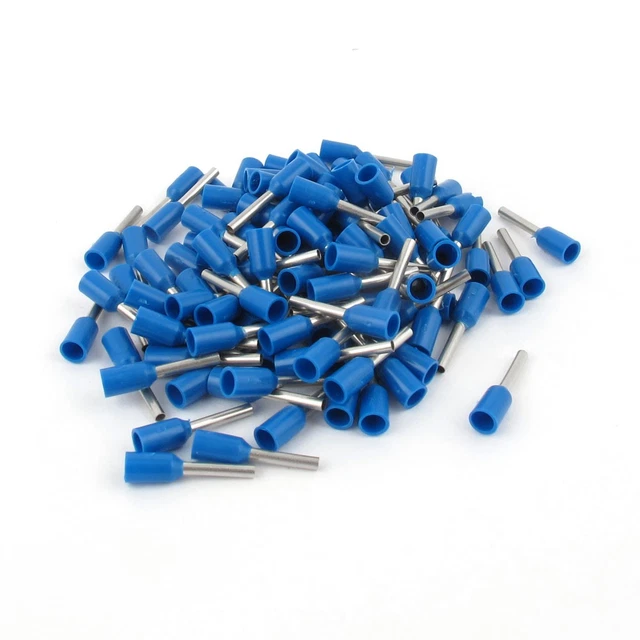 100 PCS WIRE Crimp Connector Terminal Insulated Ferrule Blue E7508 ...