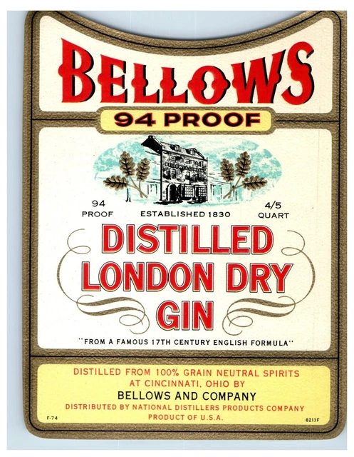 1950'S-70'S DISTILLED LONDON Dry Gin Liqour Label Original S55E £32.20 ...