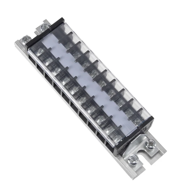 BARRIER TERMINAL STRIP Block 660V 15A Dual Rows 10 Position DIN Rail ...