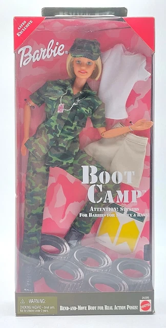 1999 BOOT CAMP Barbie Bend & Move Body Puppe / Aafes Excl. / Mattel ...