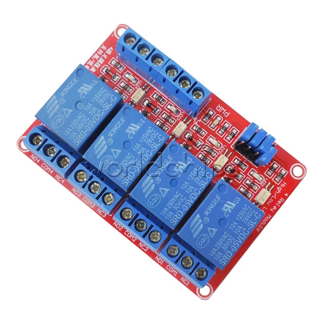 MÓDULO DE RELÉ de 5V 4 canales con optoacoplador disparador de alto bajo nivel para Arduino EUR ...