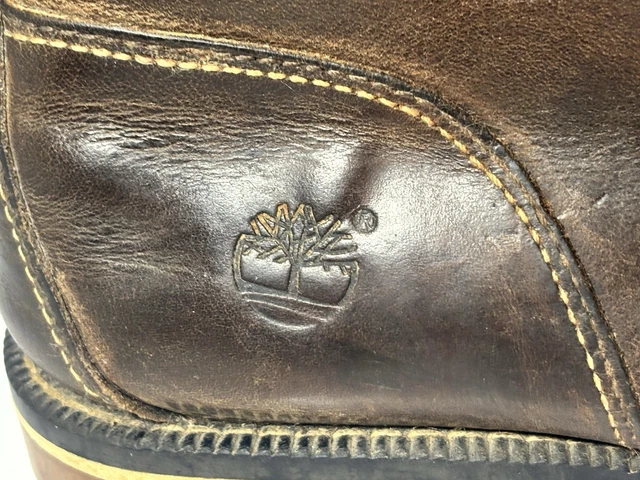 TIMBERLAND MENS BROWN Leather Dealer Chelsea Work Boots Ortholite UK 12 ...