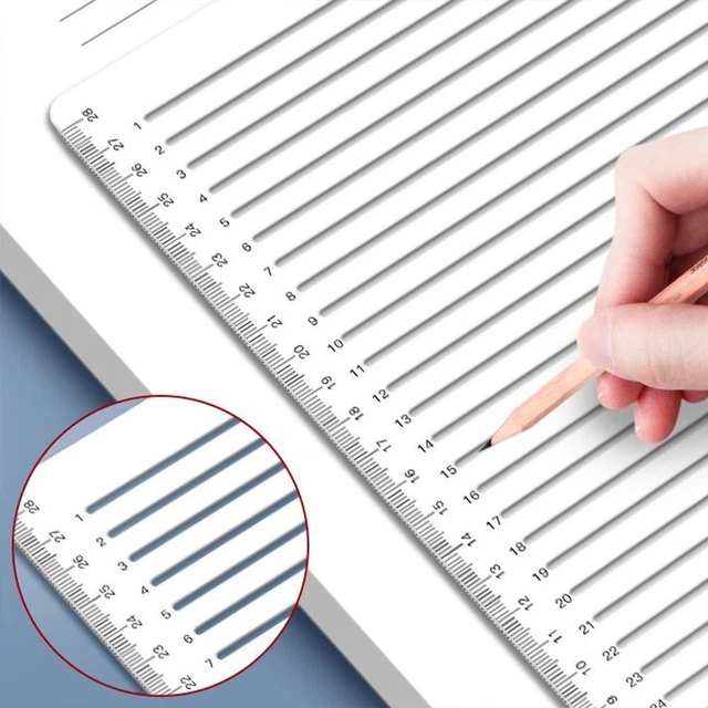 STENCIL RULER WRITING Stencil Ruler Lines Markings Ruler Calligraphy ...