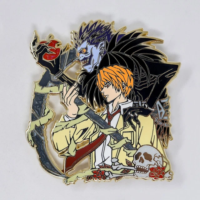 DEATH NOTE KIRA Light Yagami Ryuk Limited Edition Gold Enamel Pin Badge ...