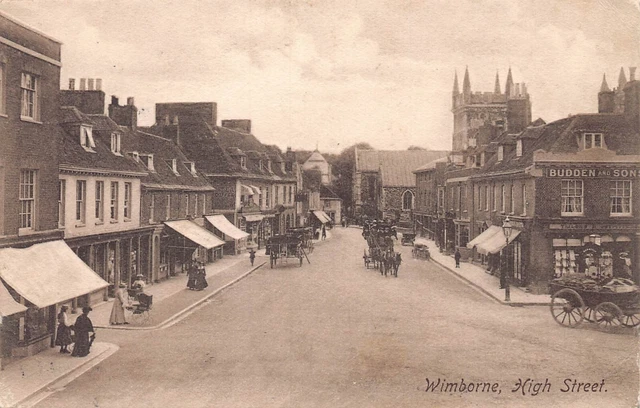 POSTCARD DORSET WIMBORNE HIGH ST ANIMATED SCENE c 1915 EUR 12,47 ...