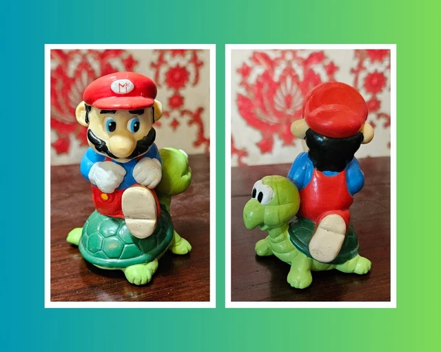 VINTAGE 1989 SUPER Mario Bros PVC Mario Jumping Koopa Turtle Mini ...