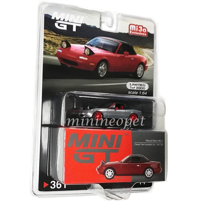 MINI GT MAZDA MIATA MX-5 NA CLASSIC HEADLIGHT UP TOP SOFT 1/64 MGT00361 ...