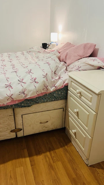 DUBBLE BED WITH Mattress And Two Side Table £187.90 - PicClick UK