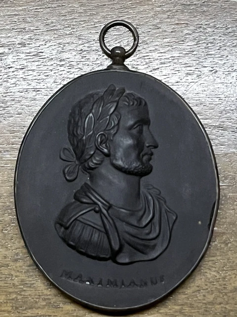 WEDGWOOD & BENTLEY Maximanus 18th Century Black Basalt Medallion ...