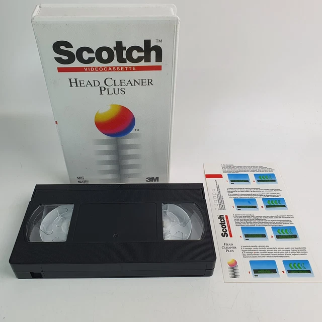 3M SCOTCH VIDEO Cassette Head Cleaner Plus VHS SVHS Cleaning Tape - Made in UK £14.99 - PicClick UK