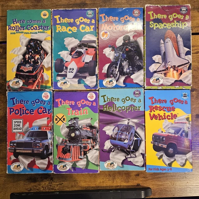 VTG LOT OF 8 Kids VHS There Goes a Police Car,Train,Spaceship,RaceCar ...