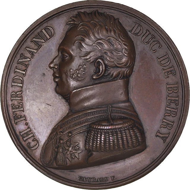 FRANCE, MÉDAILLE, CHARLES Ferdinand Duc de Berry, History, 1820 ...