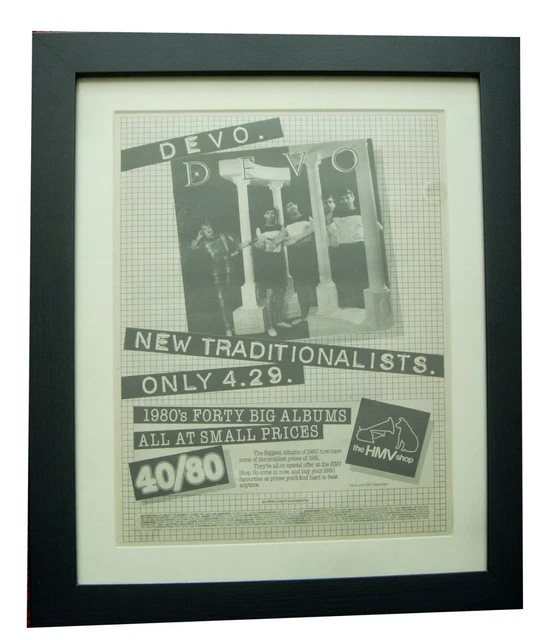 DEVO+NEW TRADITIONALISTS+POSTER+AD+RARE+ORIGINAL 1981+FRAMED+EXPRESS ...