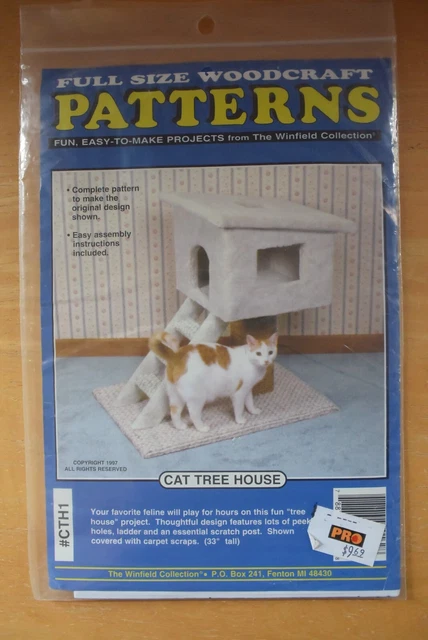 VTG WINFIELD COLLECTION #CTH1 Cat Tree House 1997 Woodcraft Pattern NIP ...