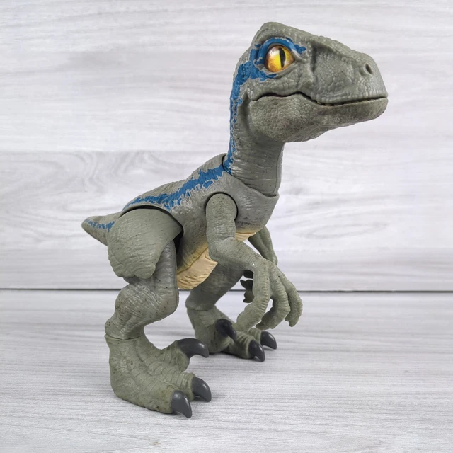 JURASSIC WORLD DINO Rivals Primal Pal Blue Velociraptor Dinosaur Figure ...