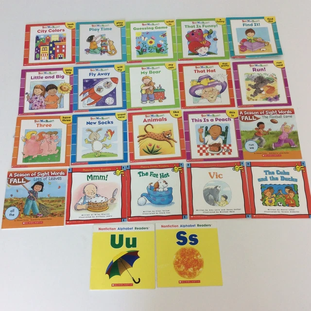 SIGHT WORD PHONICS Readers Scholastic Kindergarten 1st Grade 22 Picture ...