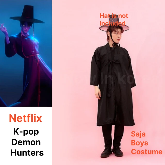 NETFLIX K-POP DEMON Hunters Saja Boys Costume Korean Style Outfit Gown One size $71.01 - PicClick CA